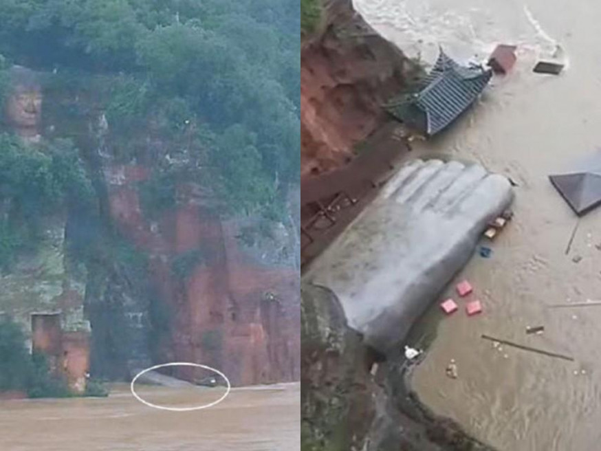 四川岷江水位暴涨：九寨沟景区关闭，乐山大佛脚趾被淹 China flood: Jiuzhai Valley National Park ...